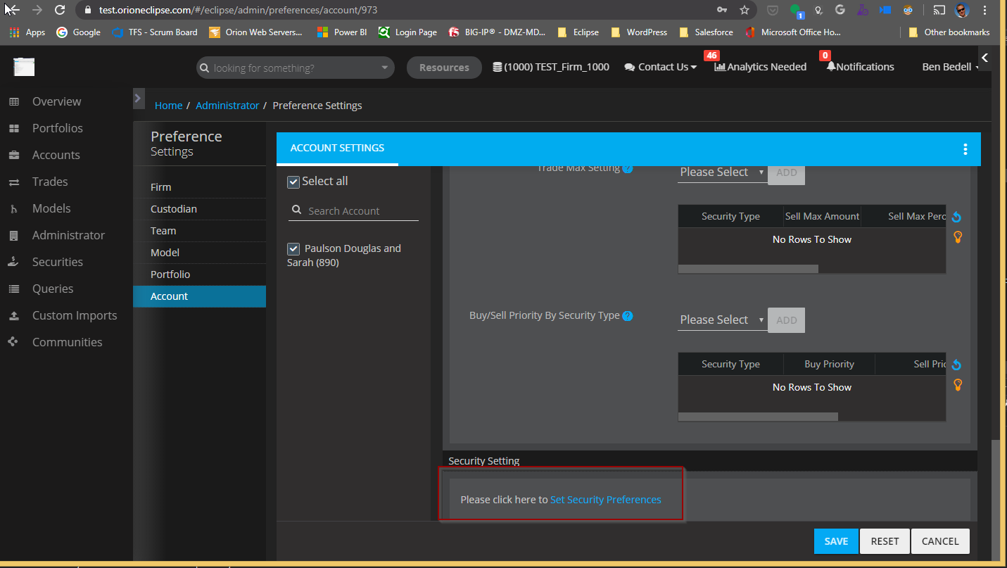 Update Security Preferences – Orion Developers Portal